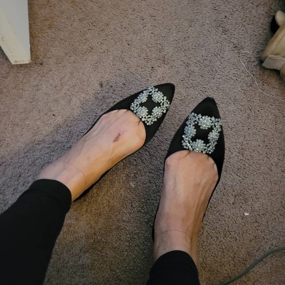 Manolo Blahnik | Shoes | Rare Manila Blahnik Hangisi Black Satin ...